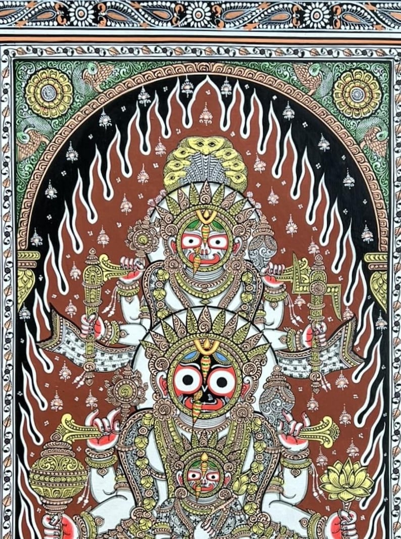 Pattachitra Handmade Painting of Lord Jagannath With Balaram and ...