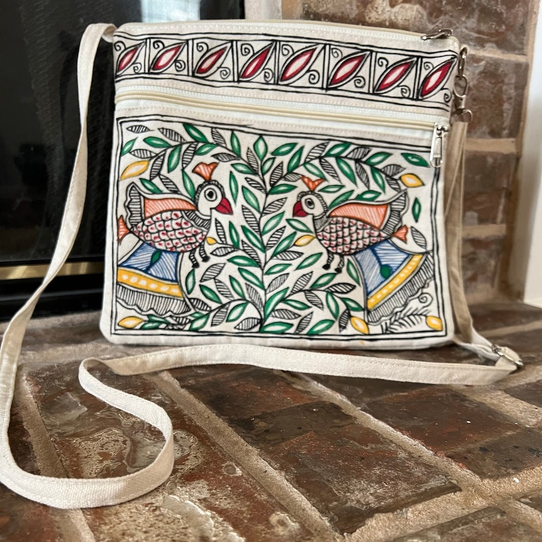 Handmade Madhubani Sling Bags | Hand Painted | Mithila Painting - Etsy