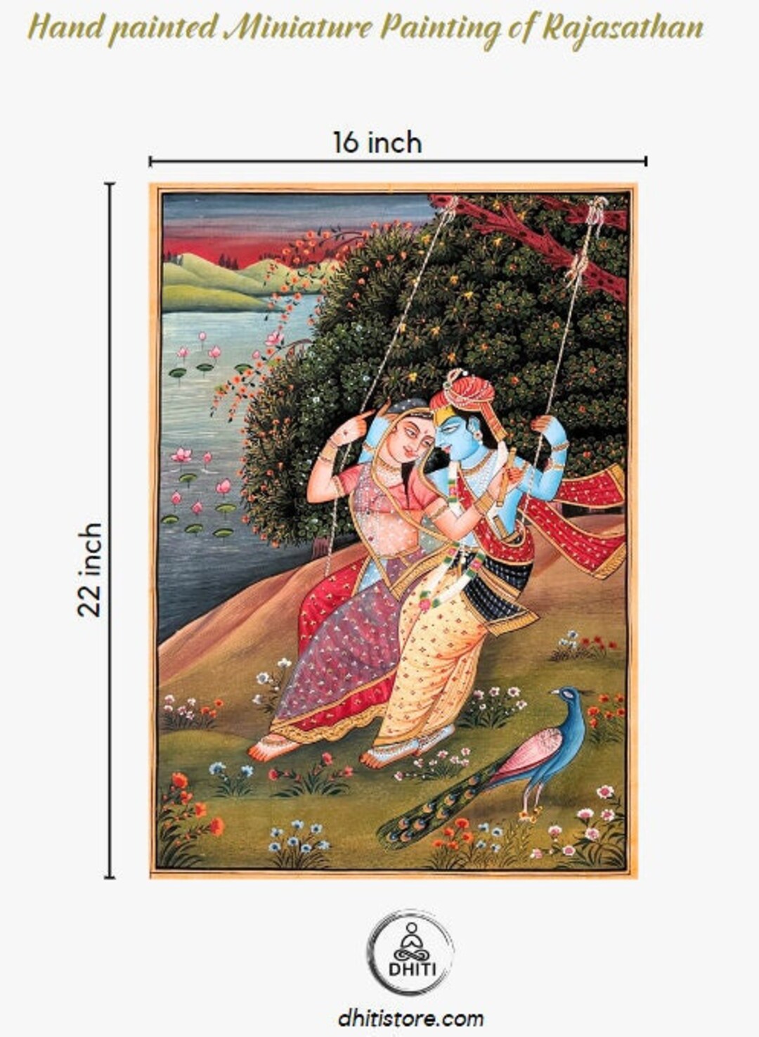 Handpainted Miniature Painting of Lord Krishna and Radhaji - Etsy