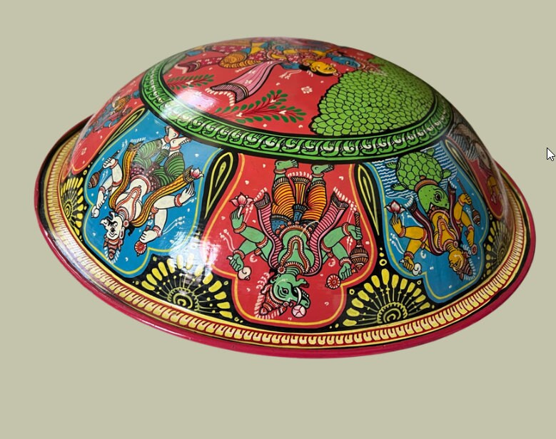 Pattachitra Handpainted Wall Shield Handmade Wall Plate Vishnu ...