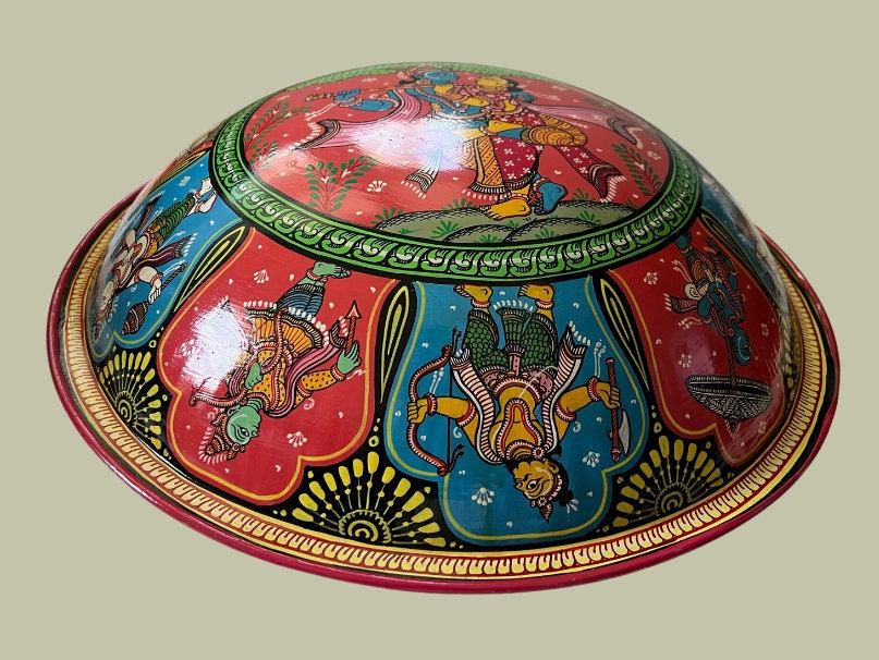 Pattachitra Handpainted Wall Shield Handmade Wall Plate Vishnu ...