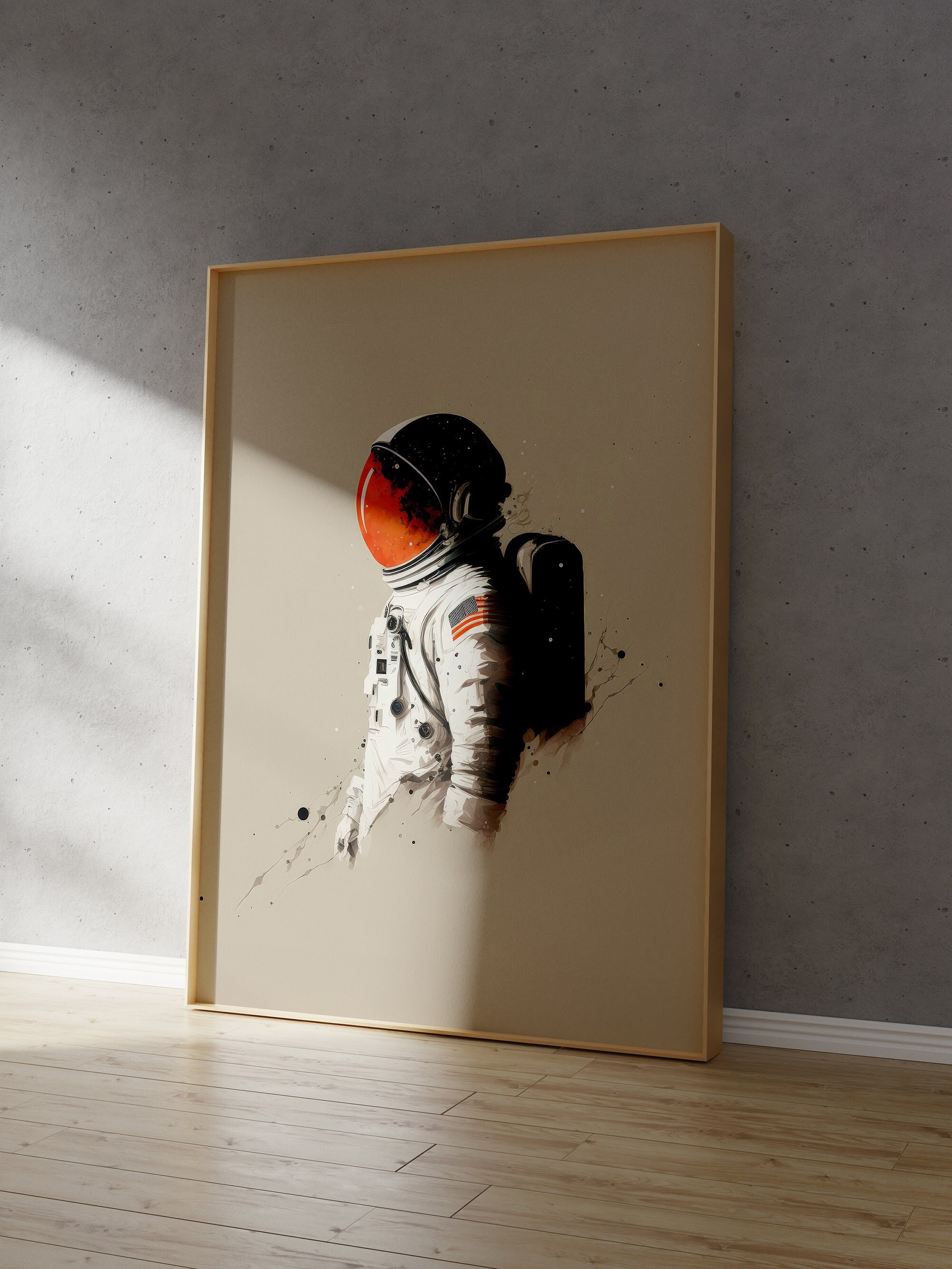 Minimalist Astronaut Digital Print Download - Captivating Artwork for ...