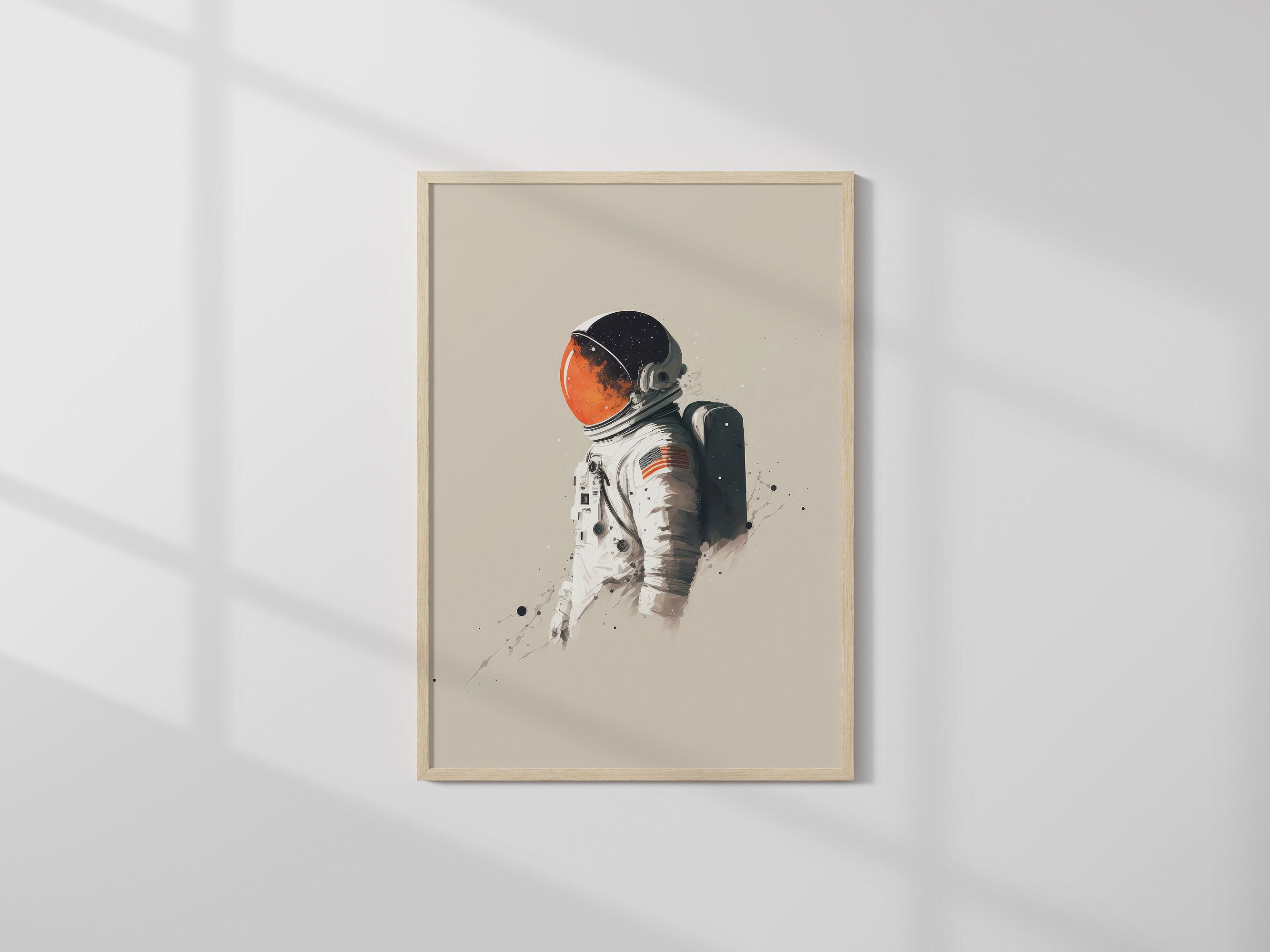 Minimalist Astronaut Digital Print Download - Captivating Artwork for ...