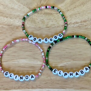 For Good, Elphaba, Glinda Bracelet Bundle | Wicked Bracelet Bundle | Wicked Broadway Bracelets ...