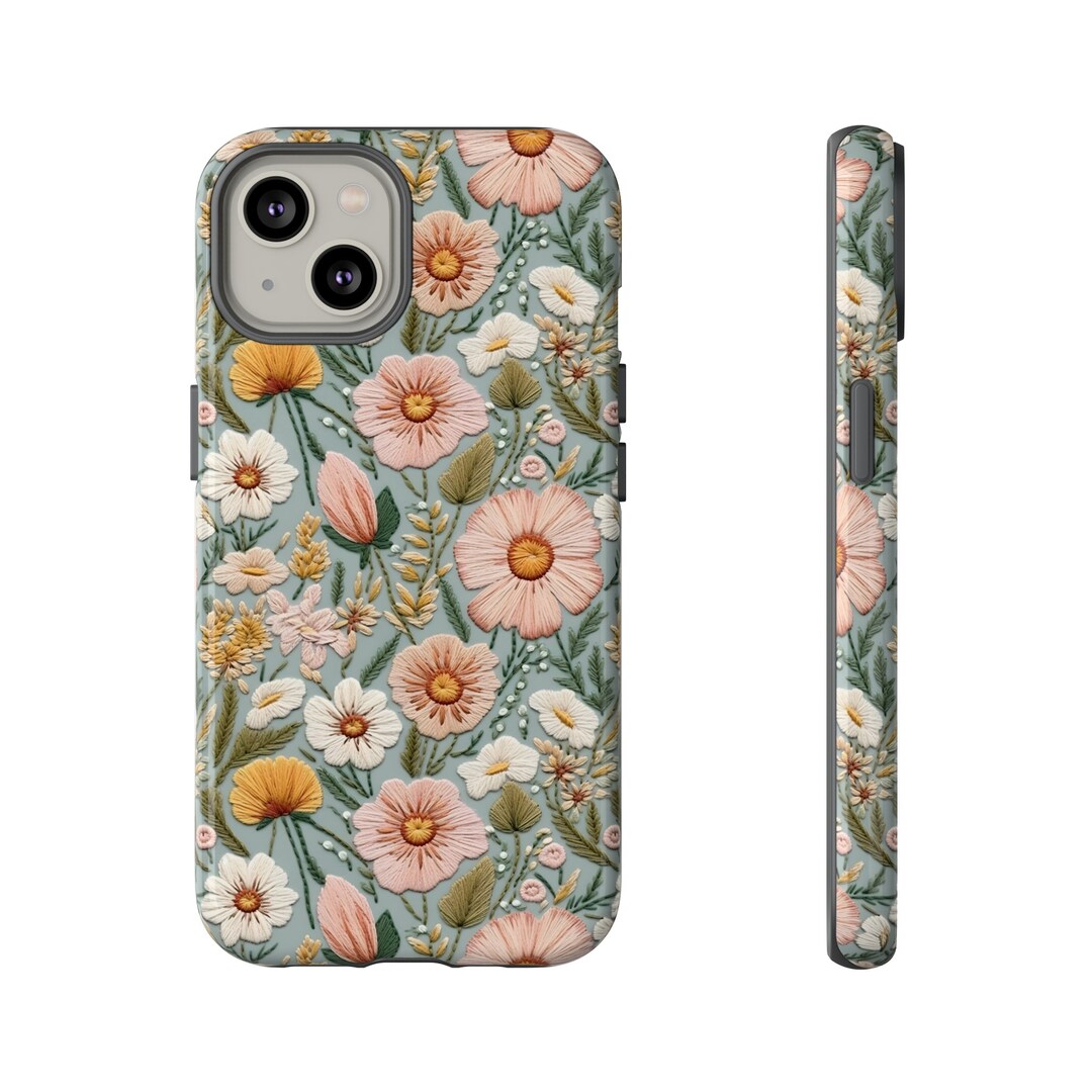 Romantic Wildflower Embroidery Phone Case Darling Cottagecore Floral ...