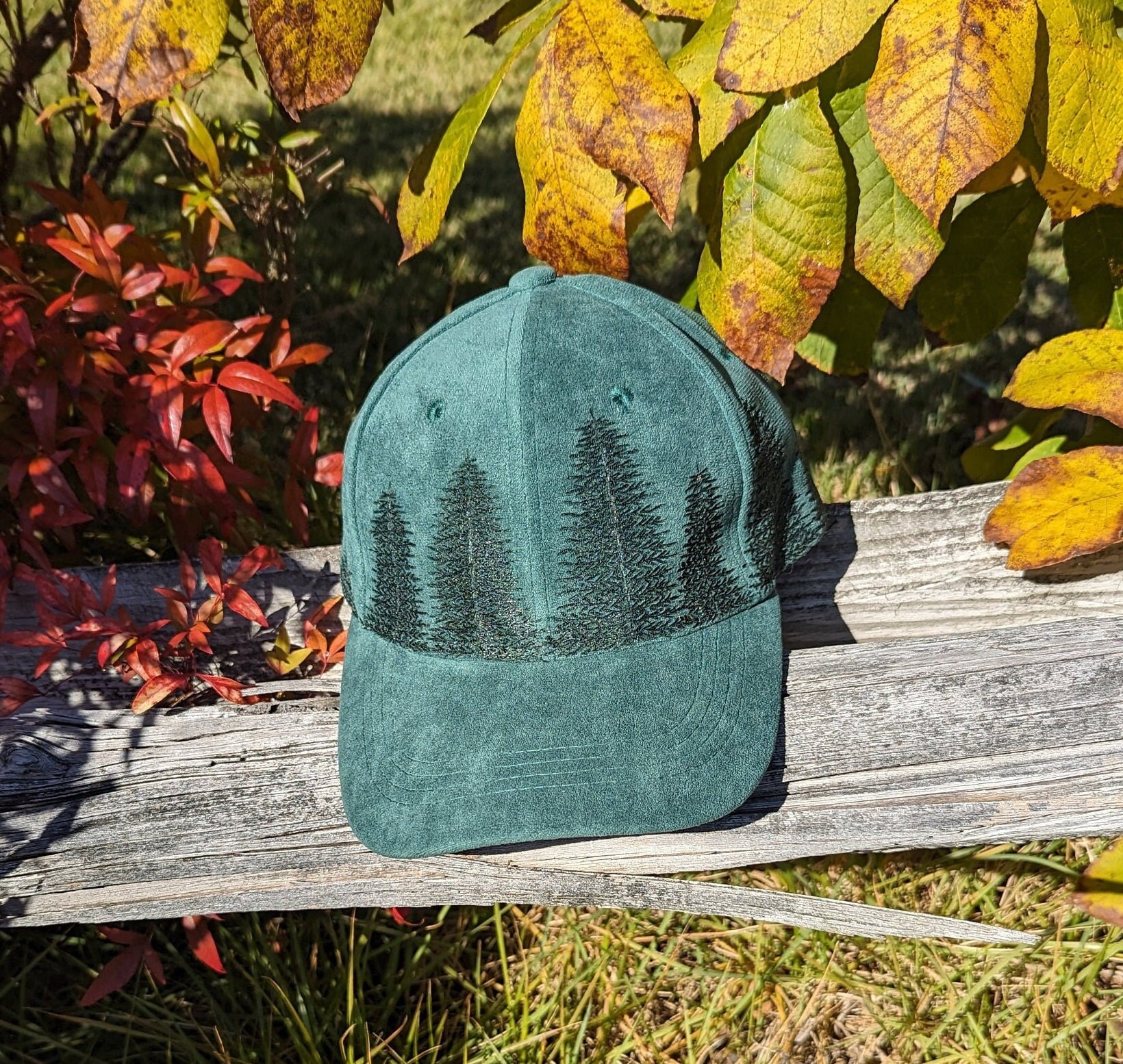 Forest Ball Cap Burnt Baseball Hat Tree Accessory Pine Tree - Etsy