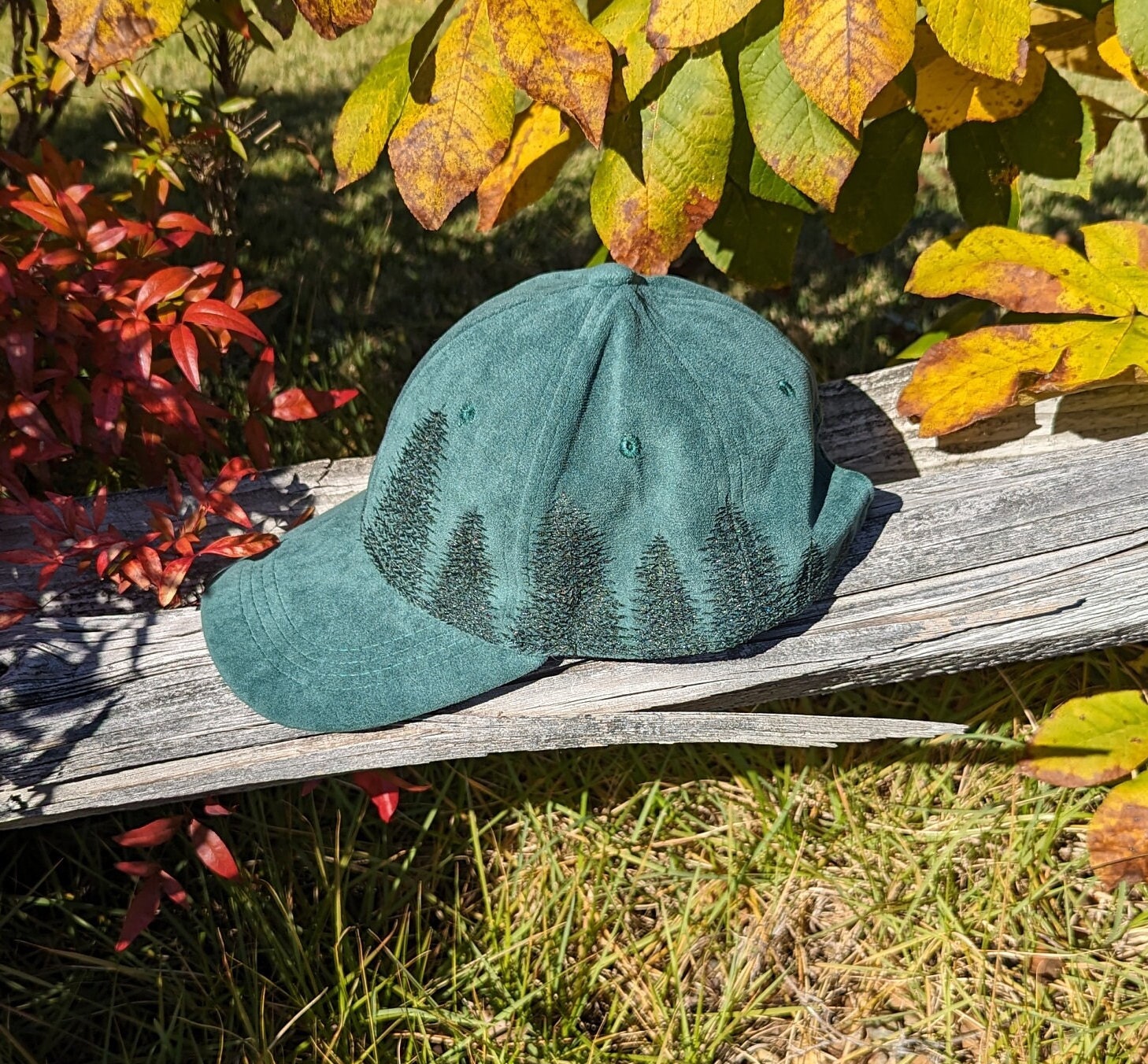 Forest Ball Cap Burnt Baseball Hat Tree Accessory Pine Tree - Etsy