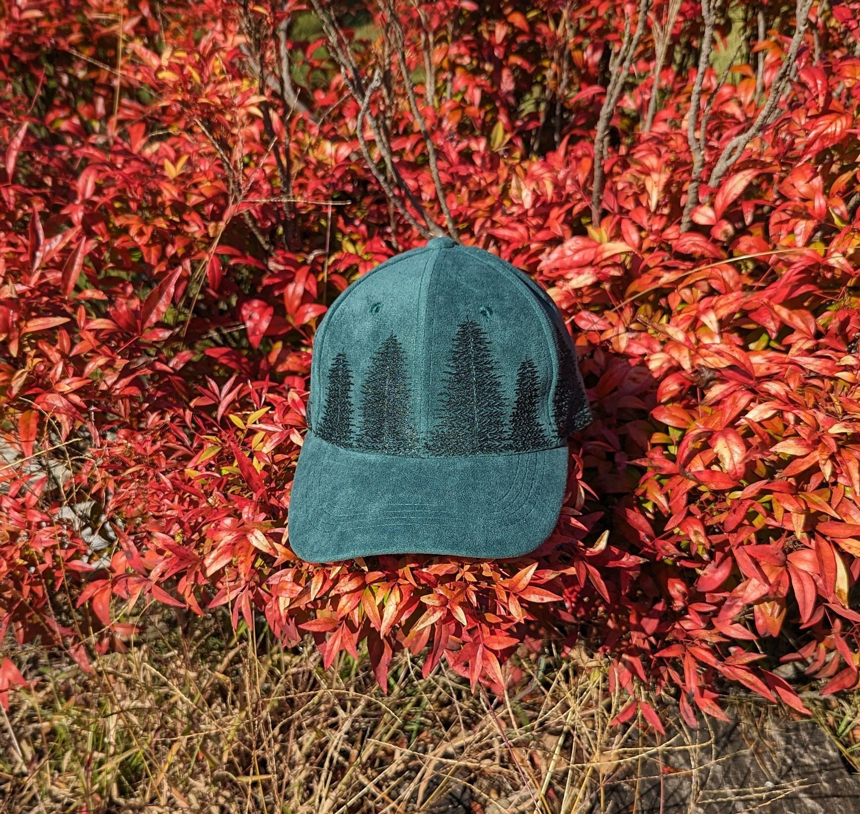 Forest Ball Cap Burnt Baseball Hat Tree Accessory Pine Tree - Etsy