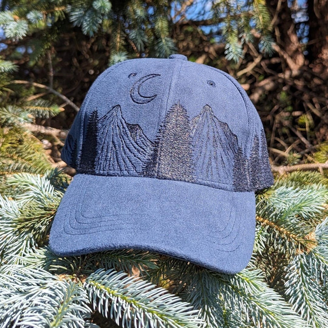 Witchy Baseball Cap, Goth Baseball Hat, Burned Ball Cap, Night Sky ...
