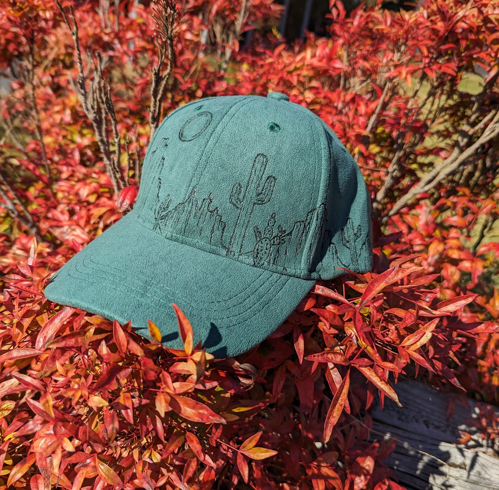 Desert Hat, Burned Baseball Hat, Cactus Baseball Hat, Distressed ...
