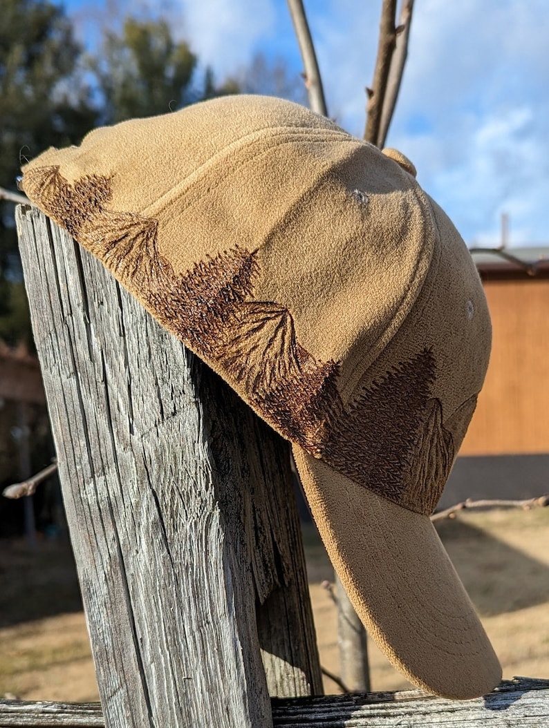 Mountain Range Hat, Burned Baseball Hat, Pine Tree Hat, Gift for ...