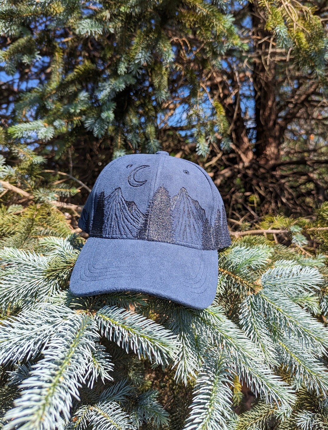 Witchy Baseball Cap, Goth Baseball Hat, Burned Ball Cap, Night Sky ...