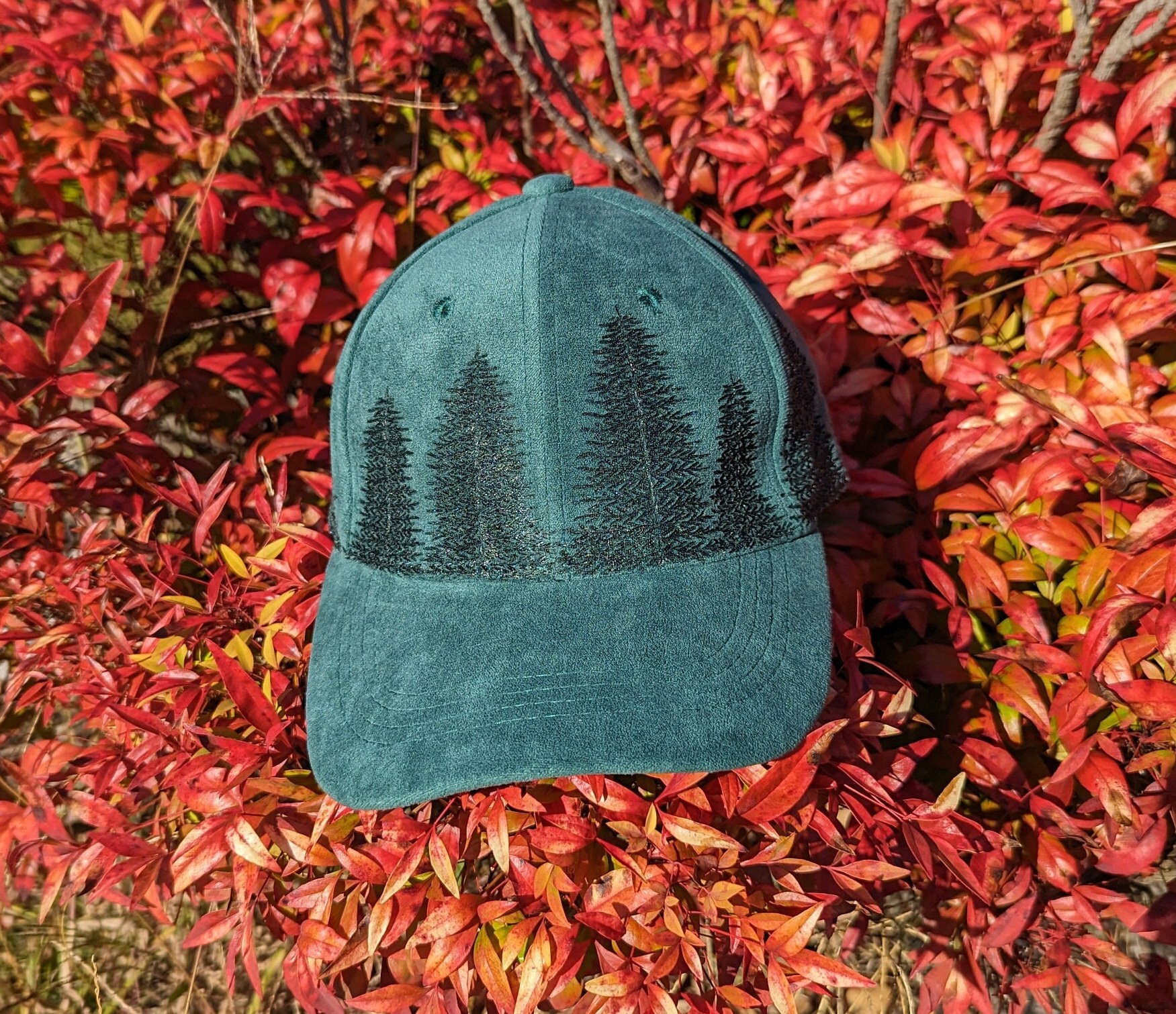 Forest Ball Cap Burnt Baseball Hat Tree Accessory Pine Tree - Etsy