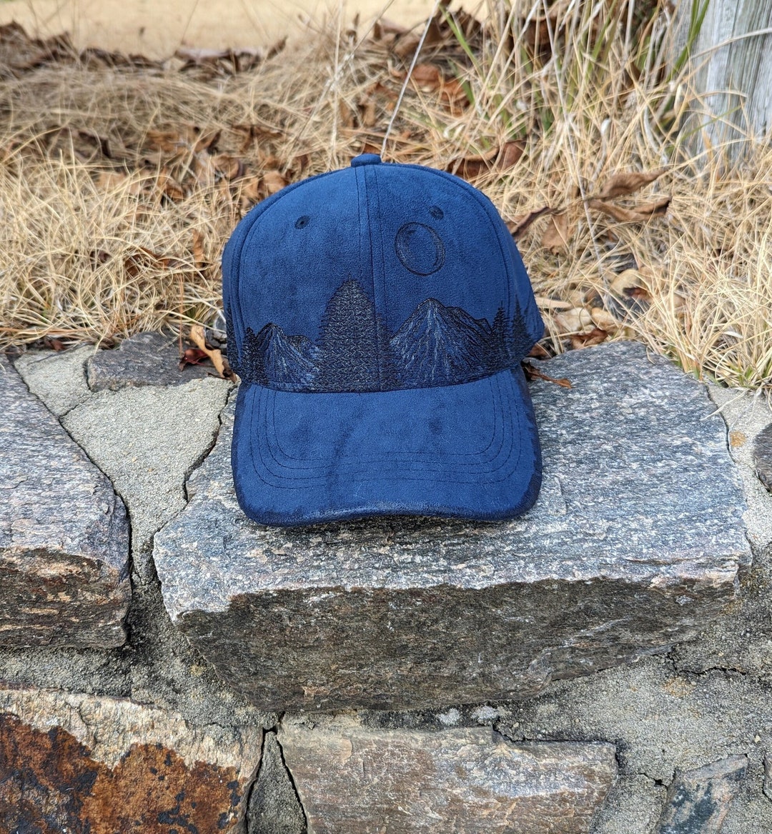 Burned Ball Cap, Mountain Cap, Pine Tree Baseball Cap, Nature Ball Cap ...