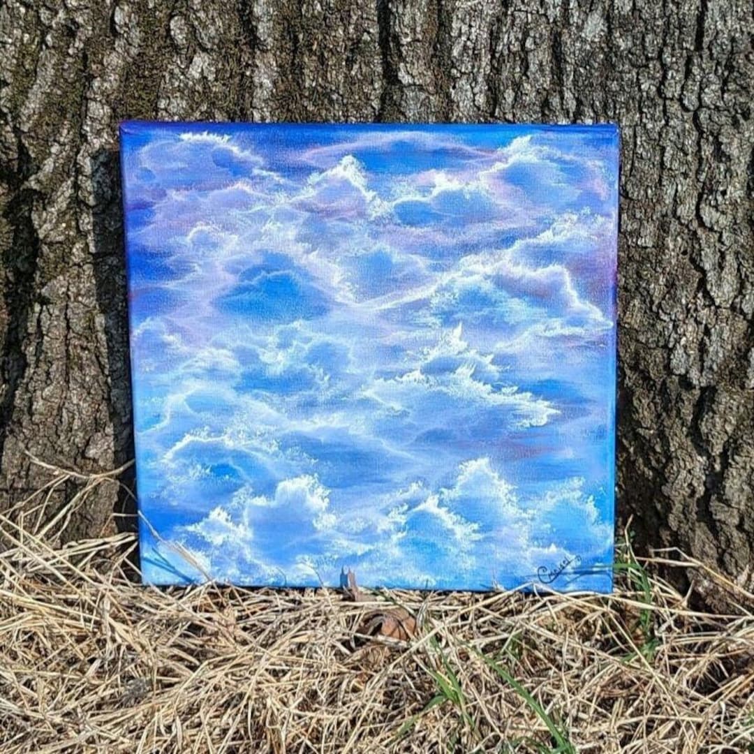 Original Cloud Art, Abstract Cloud Art, Sky Wall Decor, Gradient Art ...