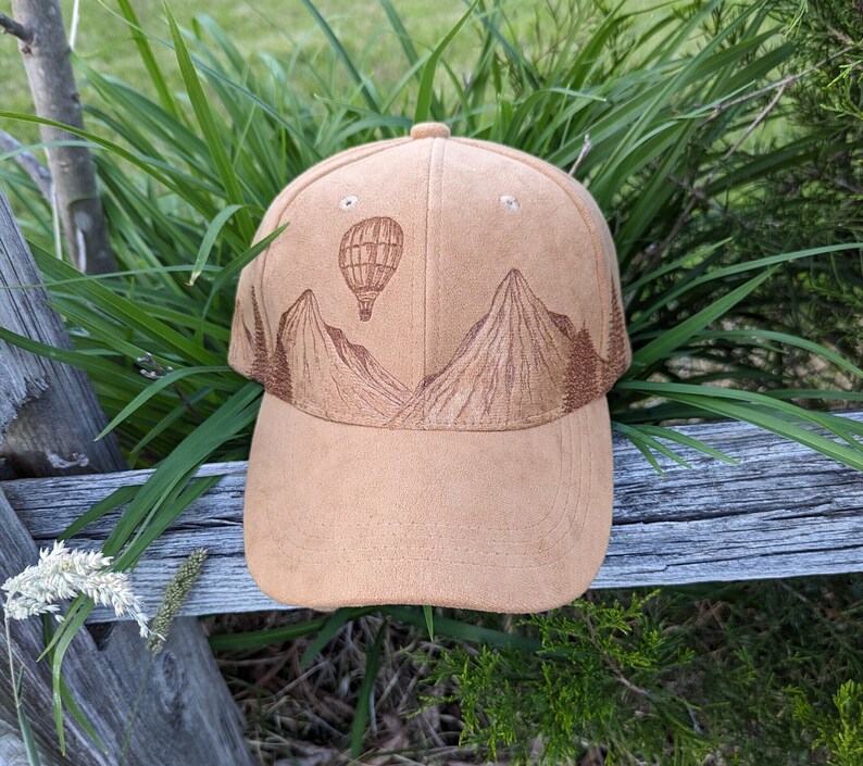 Air Balloon Hat, Burned Ball Cap, Nature Baseball Cap, Unique ...