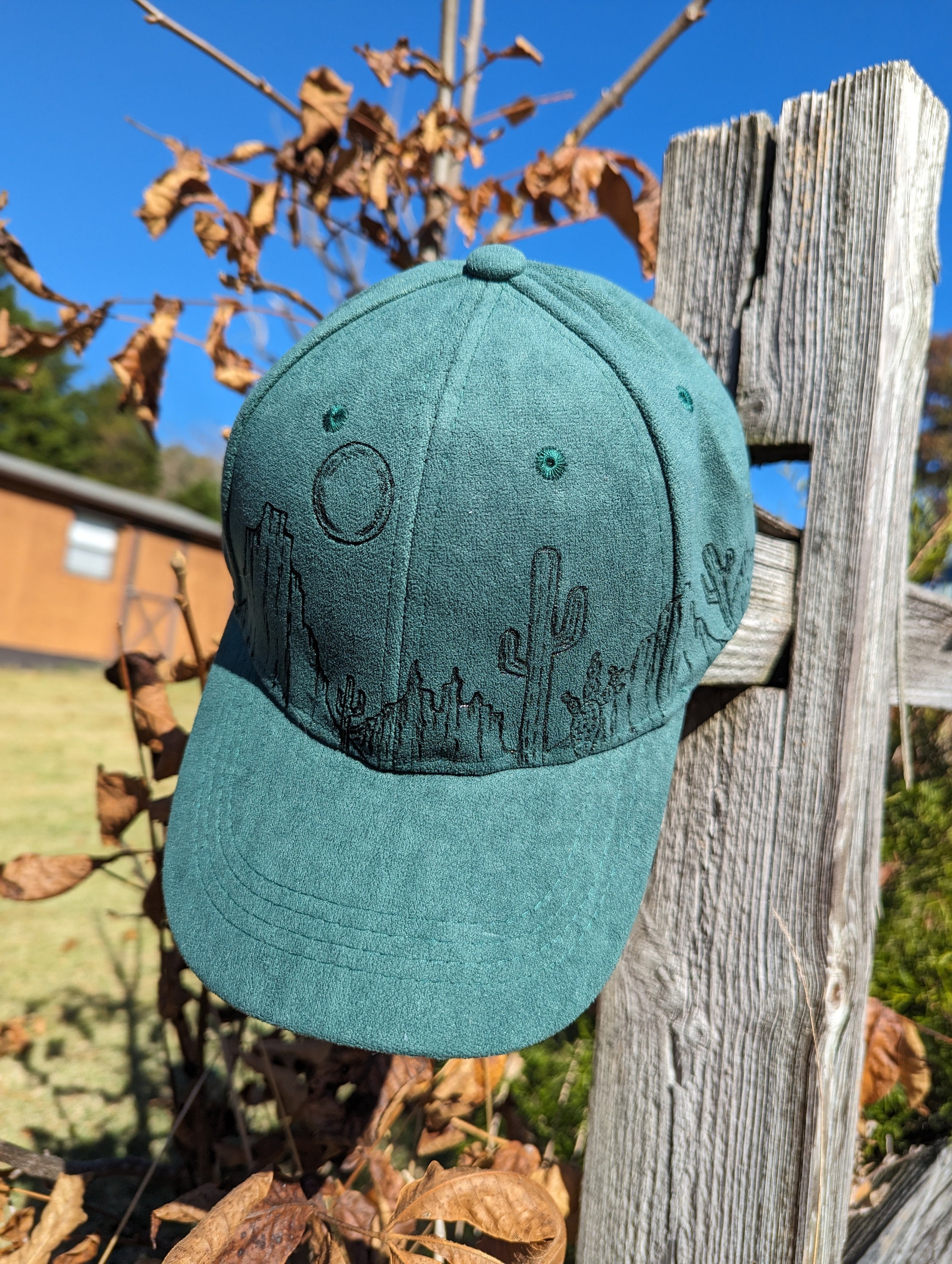 Desert Hat, Burned Baseball Hat, Cactus Baseball Hat, Distressed ...