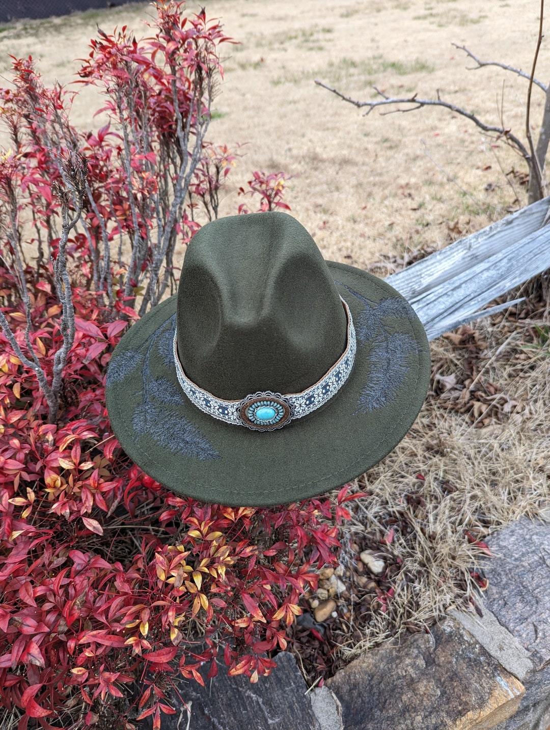 Pine Tree Hat, Wood Burned Fedora Hat, Woodland Hat, Nature Lover Gift ...