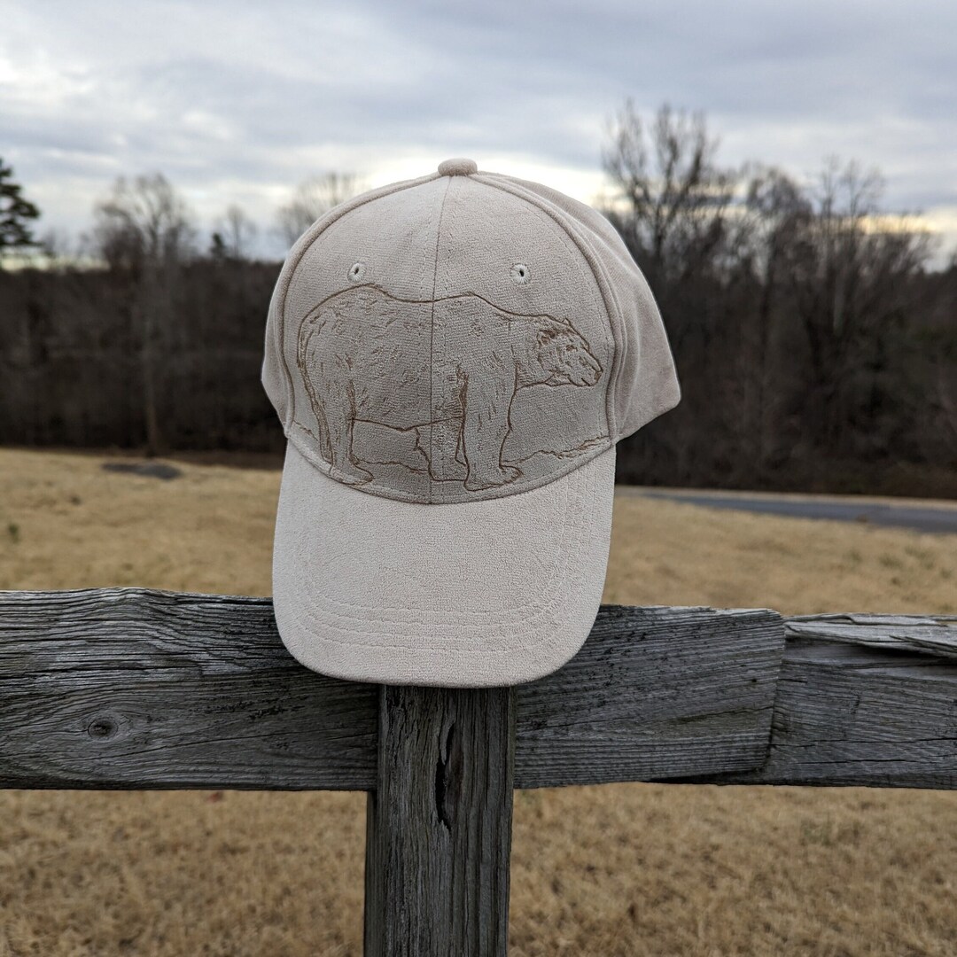 Polar Bear Hat, Burnt Ball Cap, Burned Baseball Hat, Wildlife Hat ...