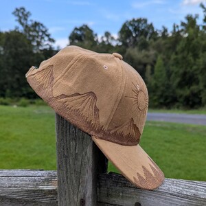 Sunshine Baseball Cap, Burned Ball Cap, Sun and Moon Gift, Mountain ...