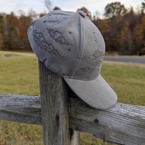 Crescent Moon Hat, Burned Baseball Hat, Witch Ball Cap, Whimsigoth ...