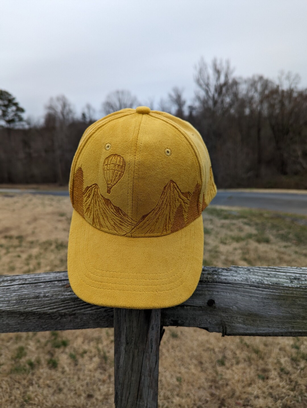 Hot Air Balloon Hat, Burnt Ball Cap, Gift for Adventure Friend, Unique ...