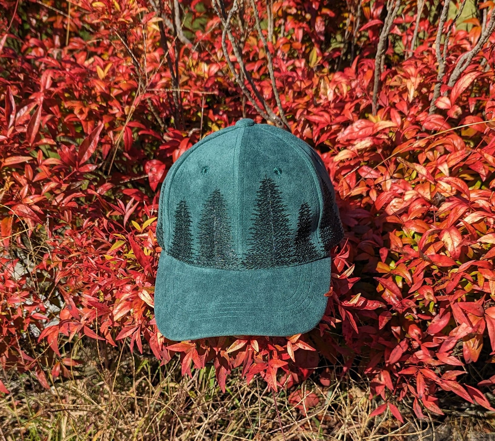 Forest Ball Cap Burnt Baseball Hat Tree Accessory Pine Tree - Etsy