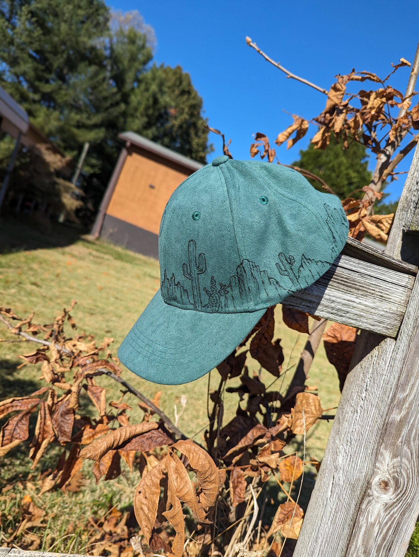 Desert Hat, Burned Baseball Hat, Cactus Baseball Hat, Distressed ...
