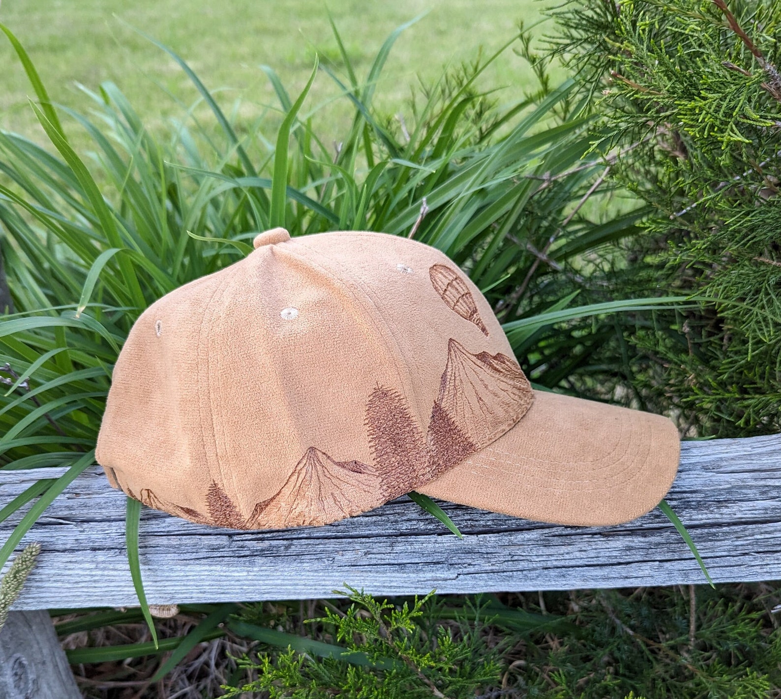 Air Balloon Hat, Burned Ball Cap, Nature Baseball Cap, Unique ...