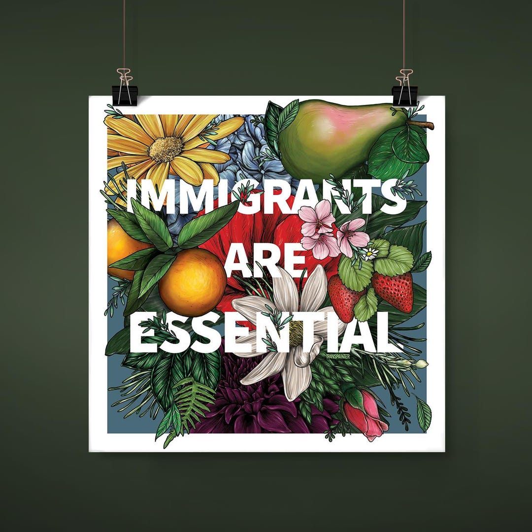 Immigrants Are Essential Poster | Immigration Rights Wall Art ...