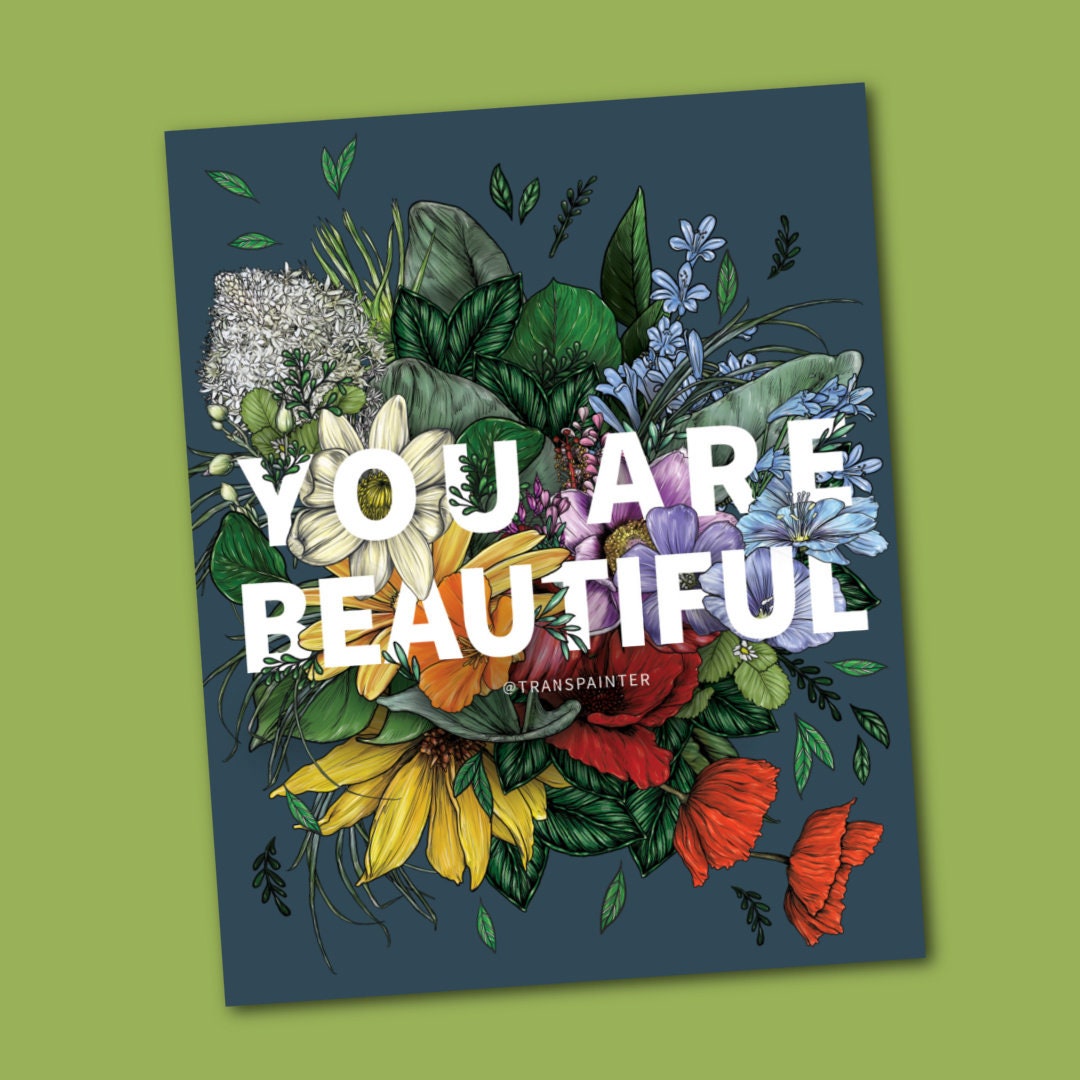 You Are Beautiful Sticker affirmations Vinyl Bumper Sticker - Etsy
