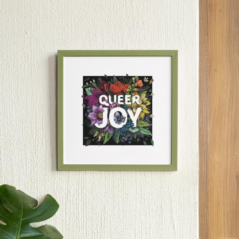 Queer Joy Floral Pride Poster: LGBTQ+ Wall Art - Etsy