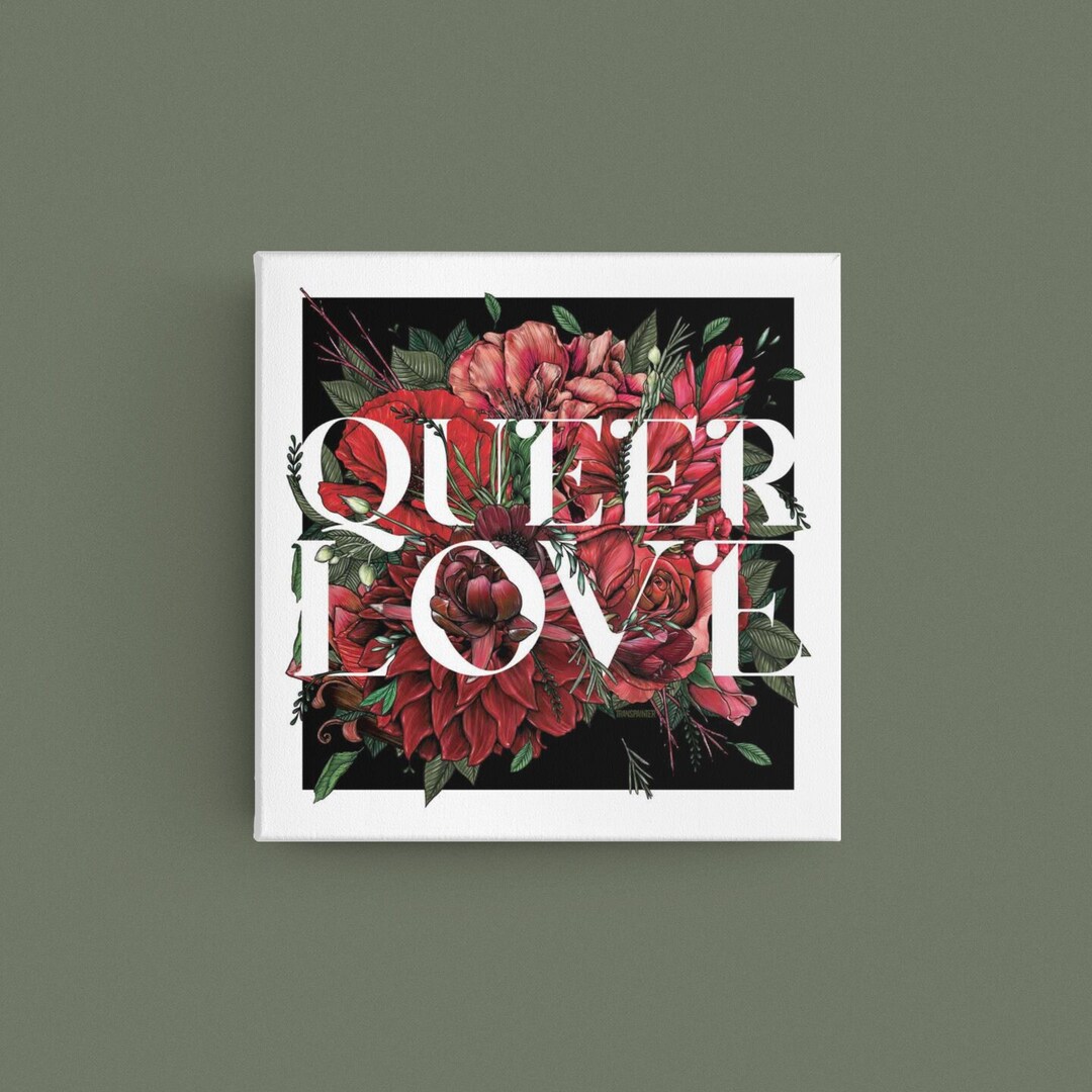 Queer Love Art Print | Red Roses Poster | LGBTQ Valentines Gifts ...