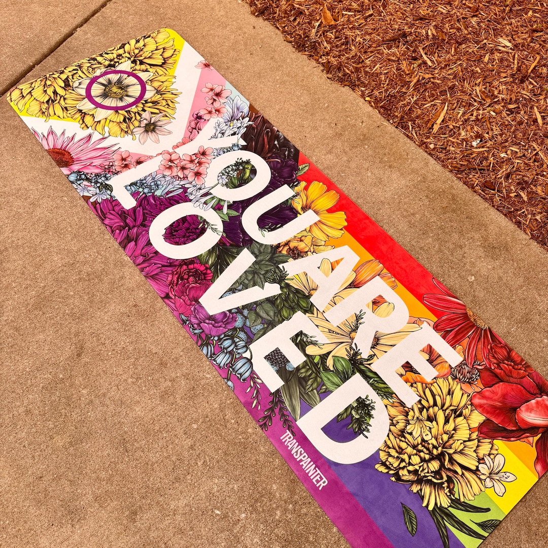 You Are Loved Rubber Yoga Mat | Pride Yoga Mat | LGBTQ Yoga Mat - Etsy