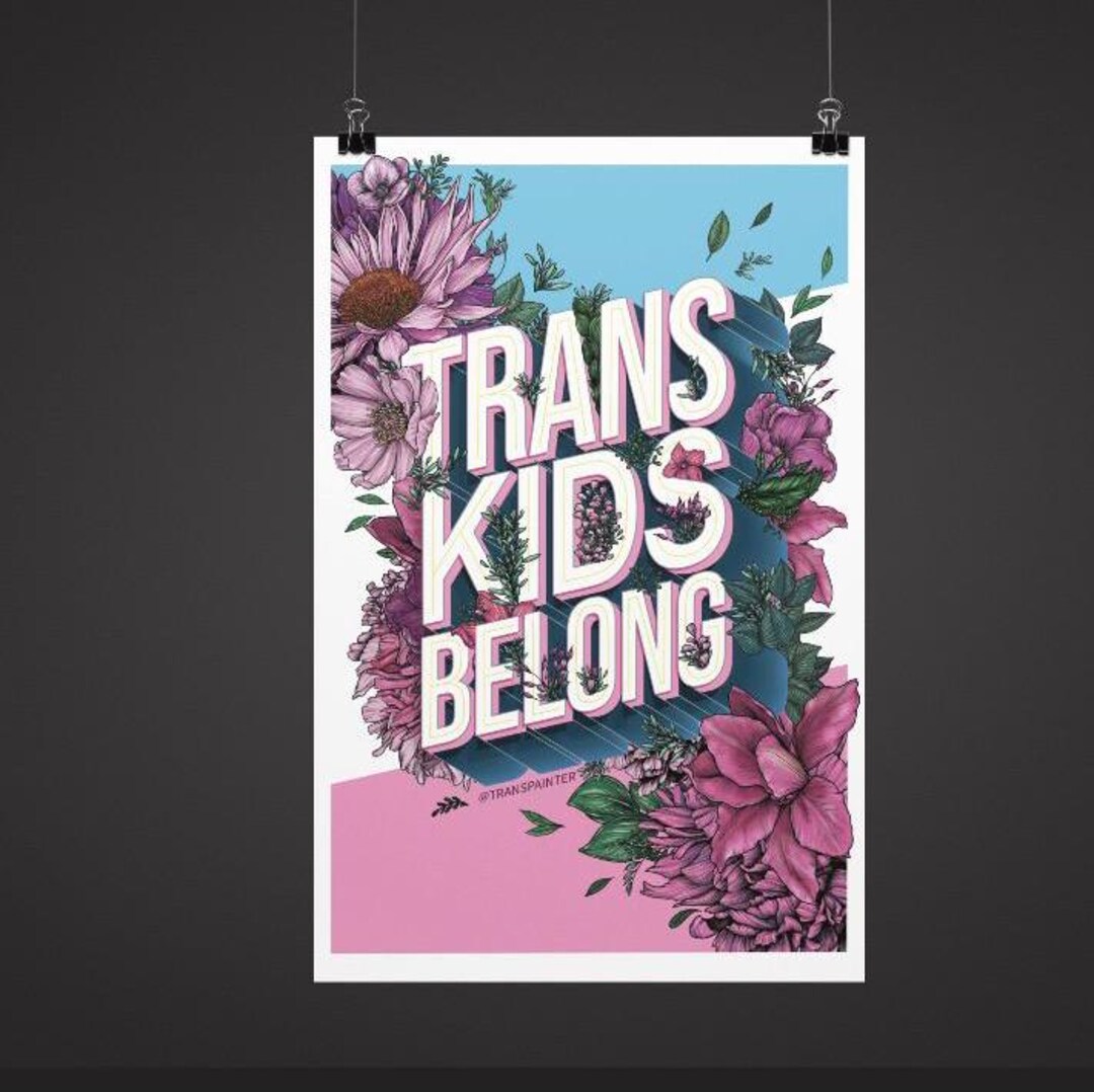 Trans Kids Belong Poster | Transgender Rights Poster | Transgender ...