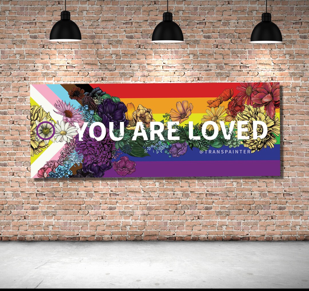 You Are Loved Banner | Rainbow Pride Banner | Pride Parade Banner ...