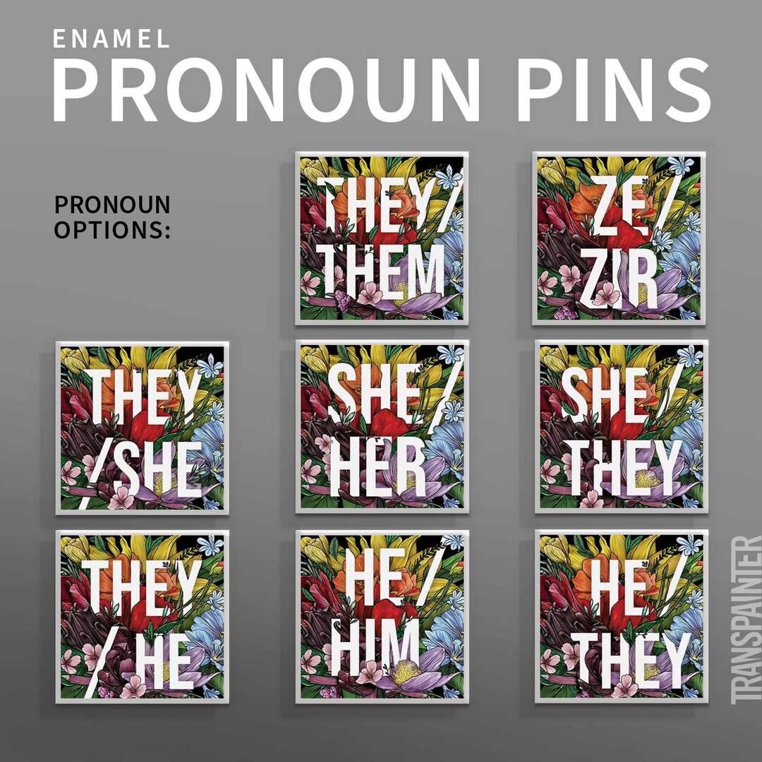 Pronoun Pins | She/her Pin | He/him Pin | They\them Pin | She/they Pin | He/they Pin | Enamel ...