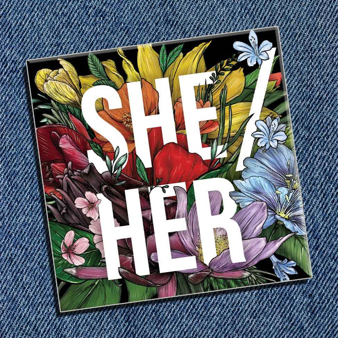 SHE/HER Pronoun Pins | Enamel She Pronoun Pin | Lanyard Feminine Pronoun Pins | Lgbytq Pride Pin ...