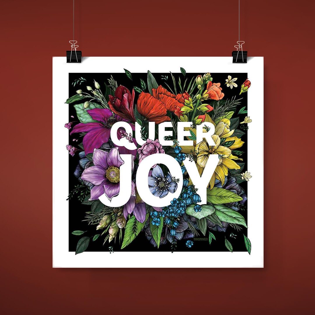 Queer Joy Floral Pride Poster: LGBTQ+ Wall Art - Etsy