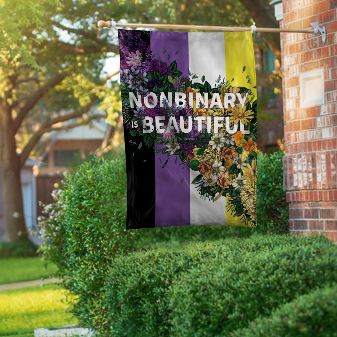 Nonbinary is Beautiful Double-sided Flag Nonbinary Pride Flag Non-binary Nonbinary Cape LGBTQ ...