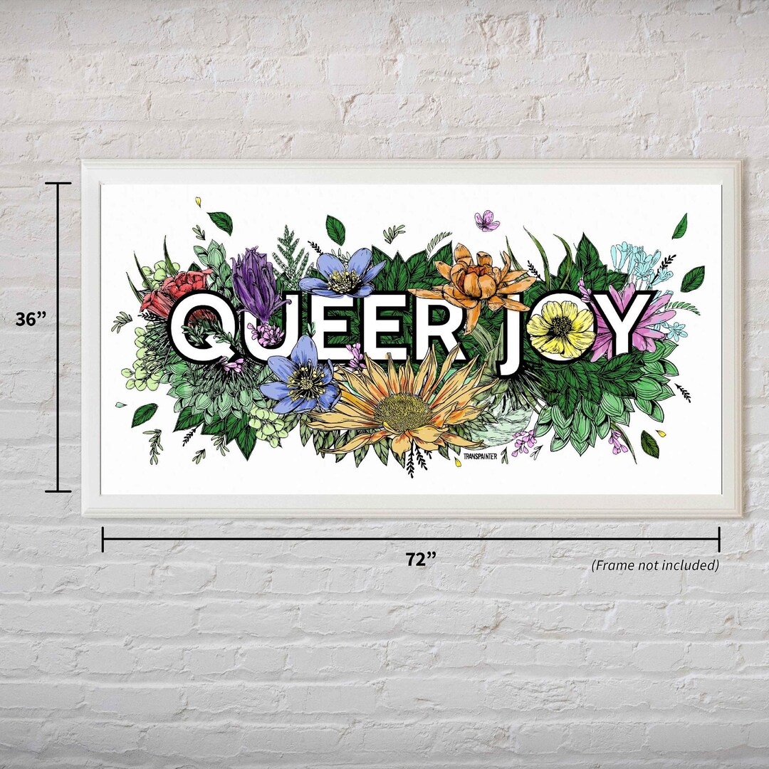Queer Joy Banner | DIY Coloring Banner | LGBTQ Pride Banner | Floral ...
