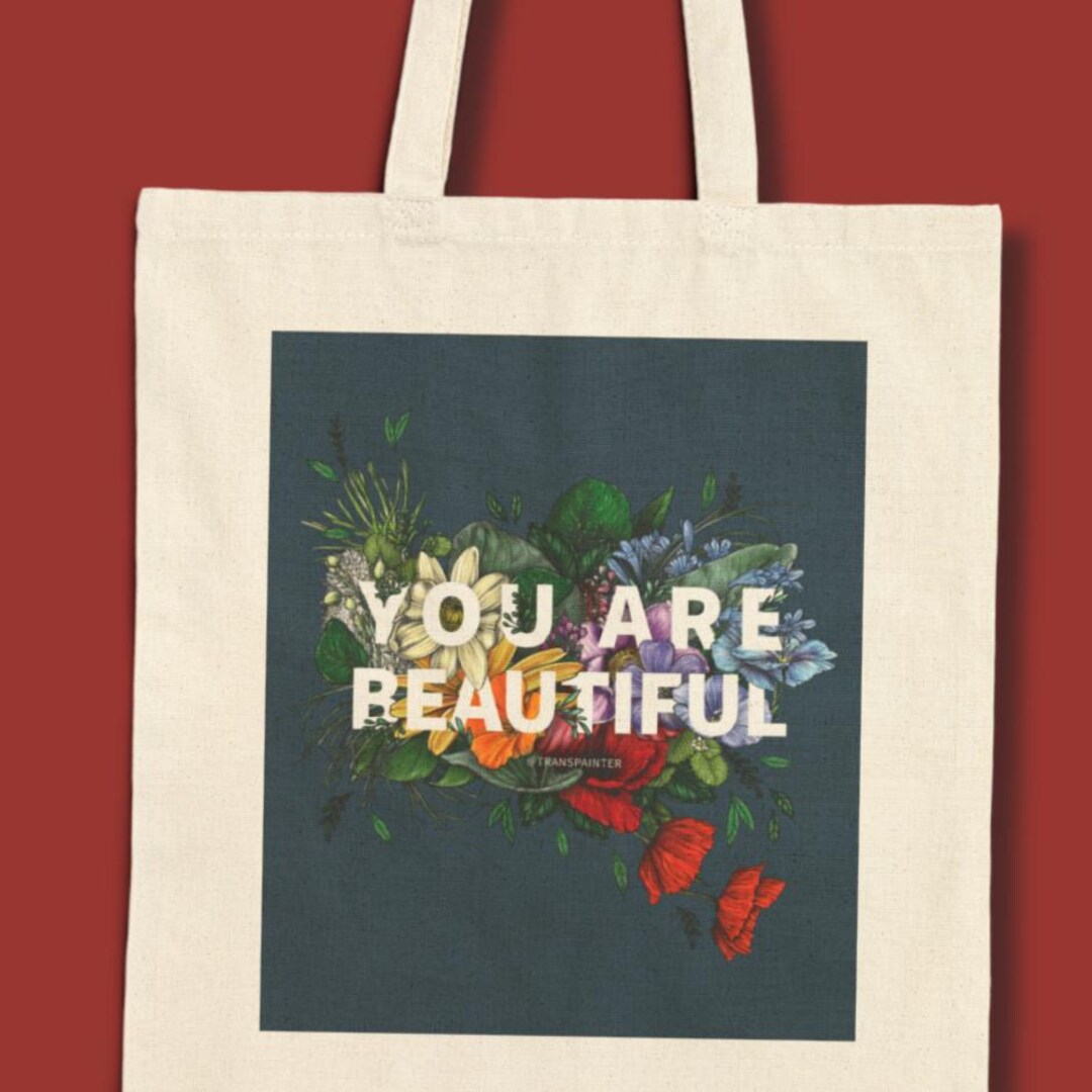 You Are Beautiful Shopping Tote | Self Love Reusable Bag | You Are ...