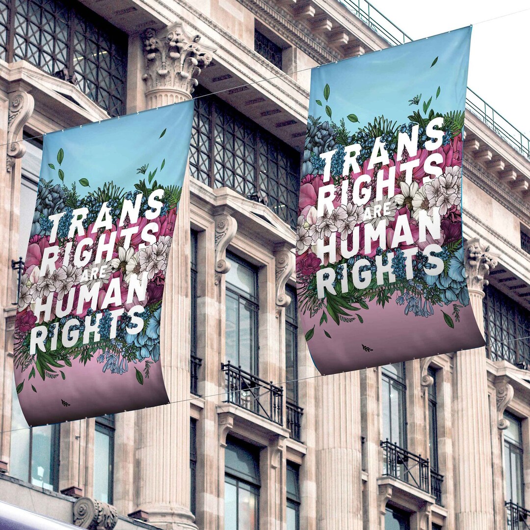 XL Trans Rights Are Human Rights Flag Transgender Pride Flag - Etsy