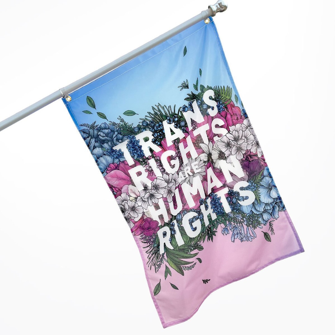 Trans Rights Are Human Rights Banner: Transgender Pride Flag - Etsy