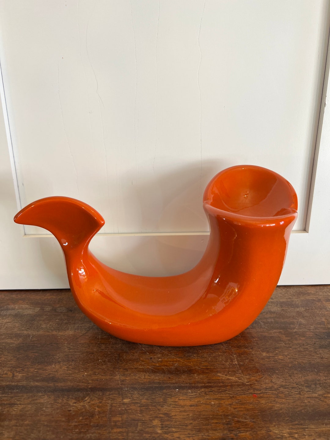 Vintage Vohann of California Abstract Orange Whale Ashtray Sculpture ...