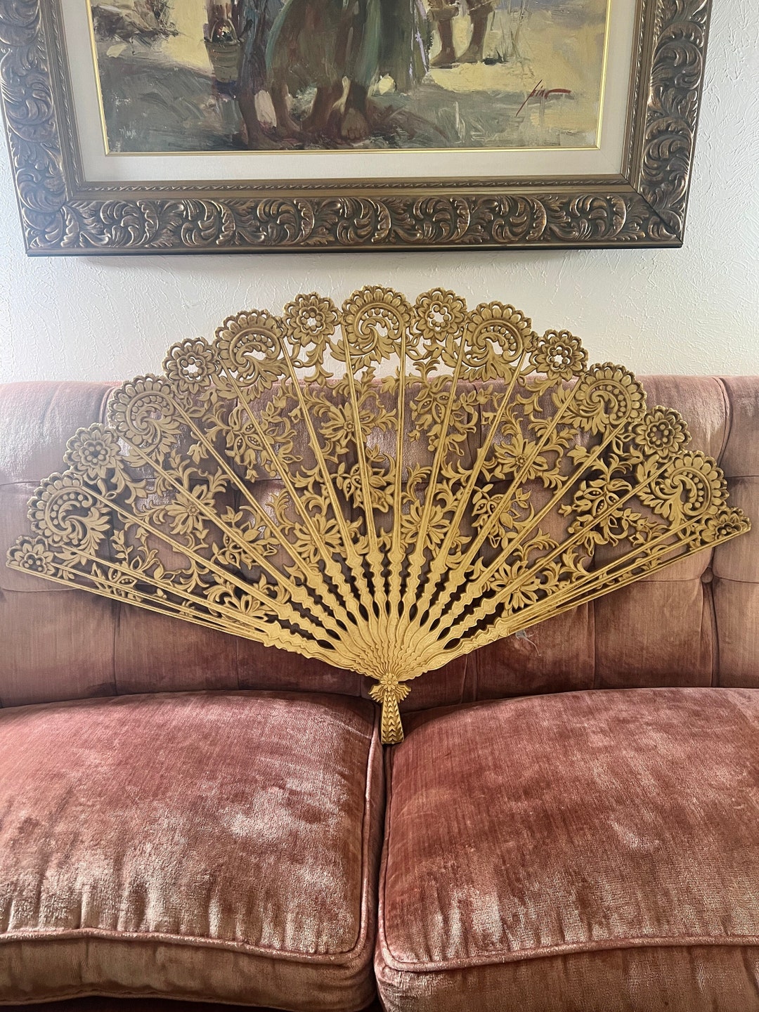 Vintage 1960s Extra Large and Rare Burwood Fan 43-inches Wide Burwood Wall Hanging - Etsy