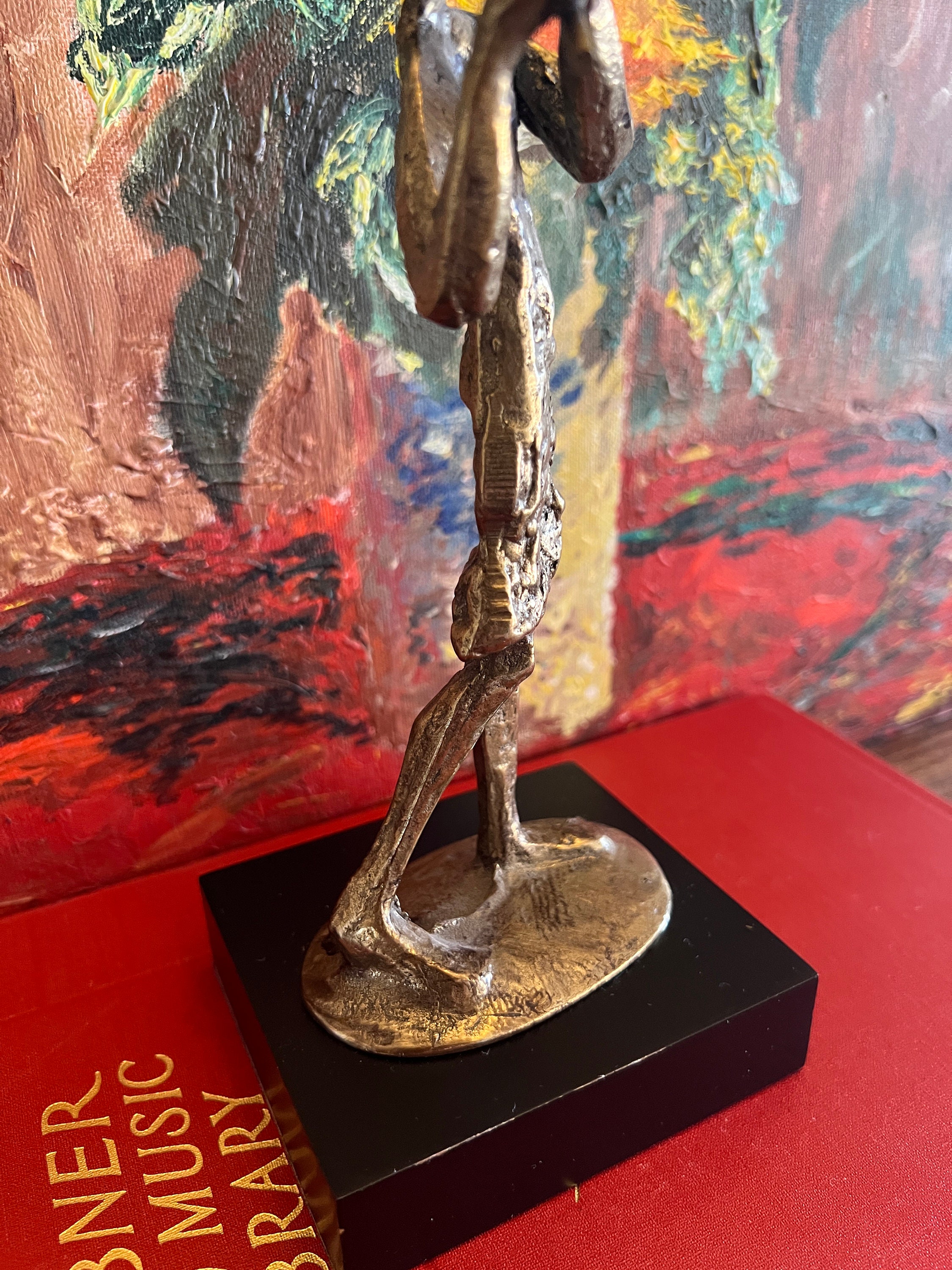 Brass Woman Brutalist Sculpture Flutist Figure Musician Abstract Art ...