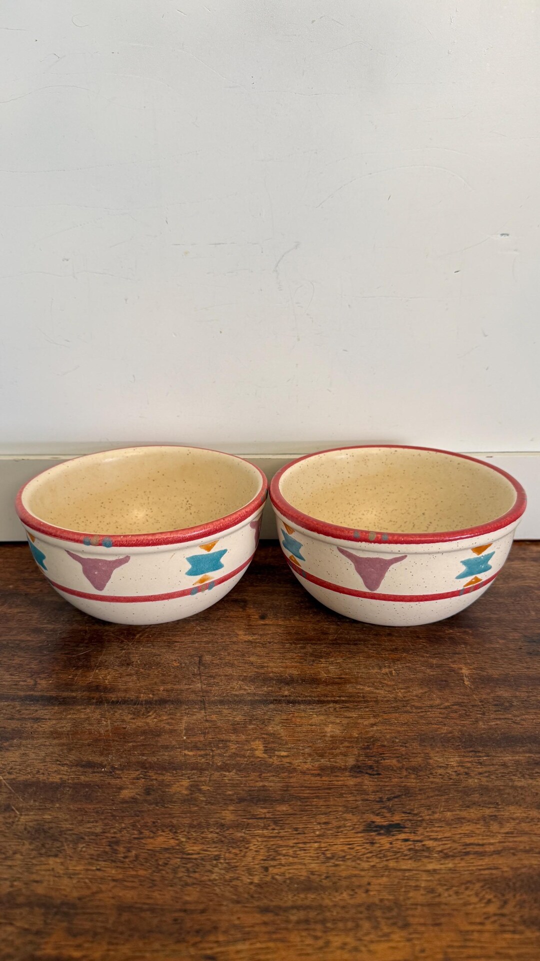 Vintage Treasure Craft Saratoga Bowls Set of 2 Mid Century Southwestern ...