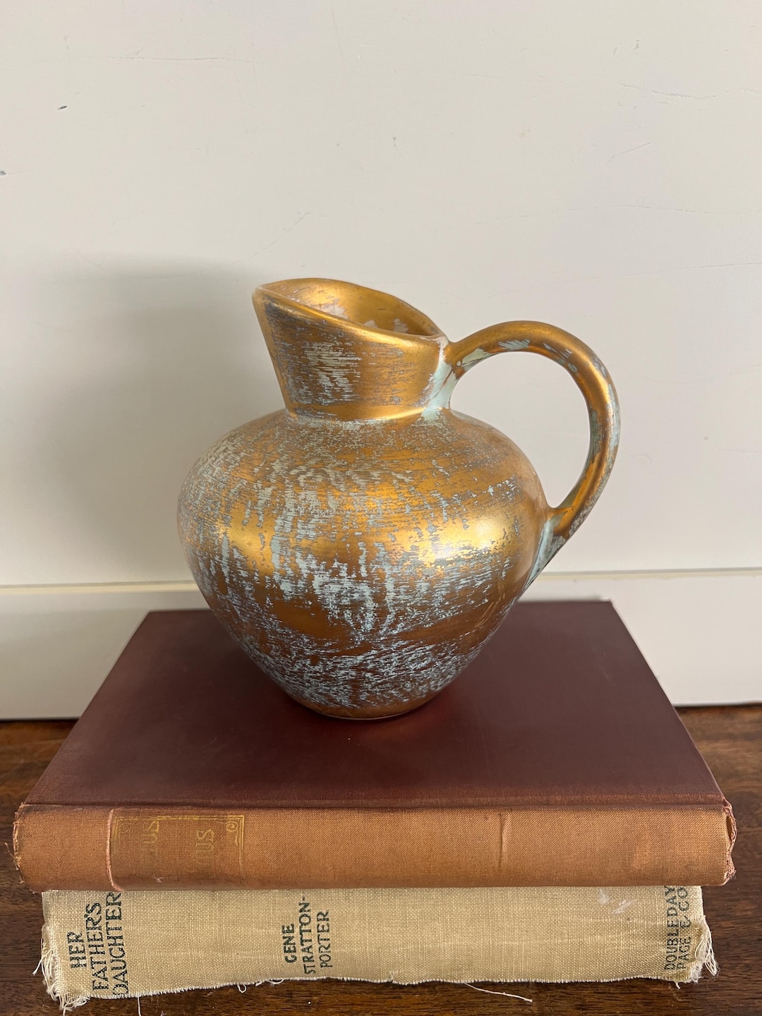 Vintage Stangl Pottery Pitcher: Granada #4060, Brushed Gold Finish - Etsy