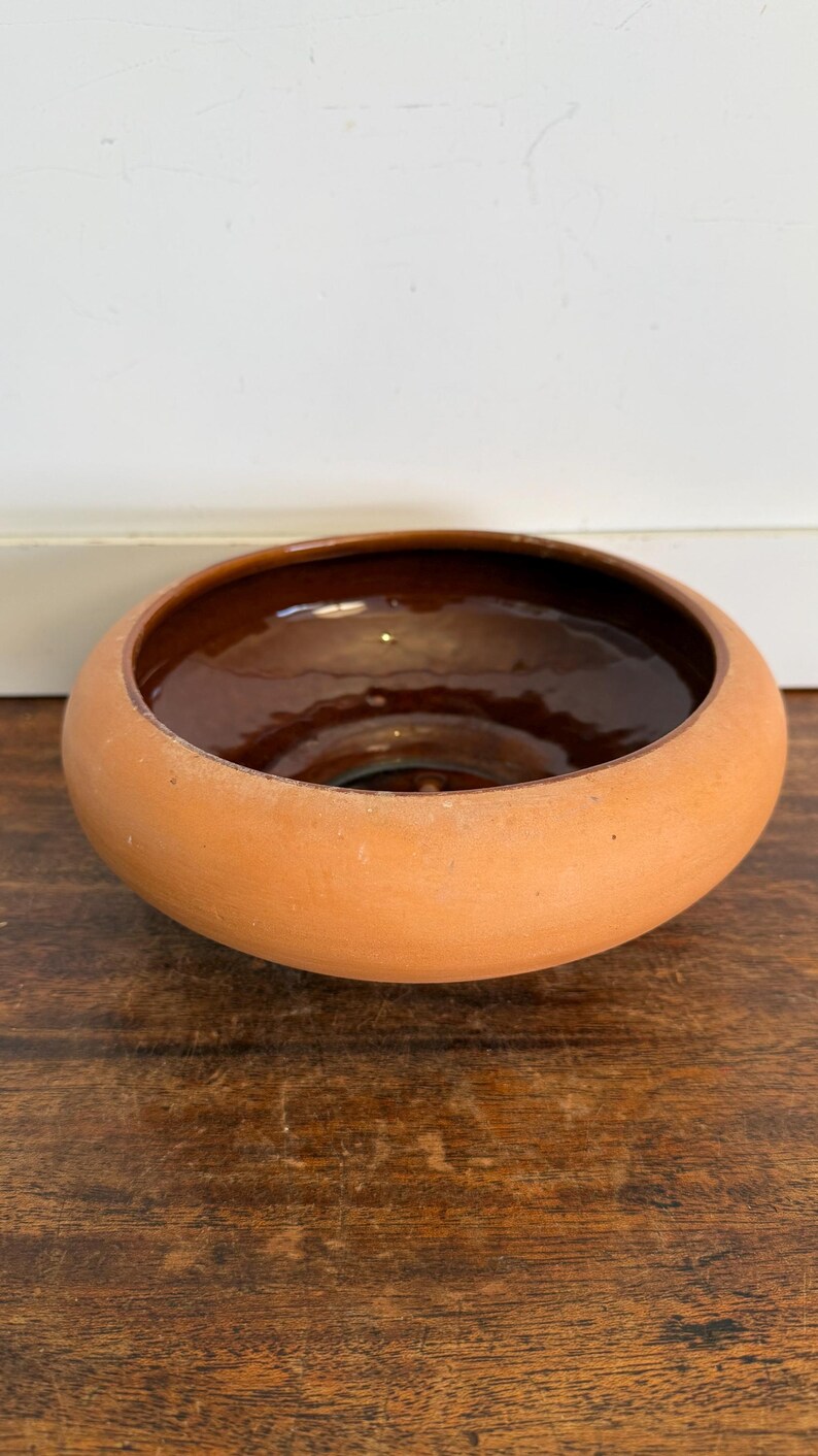 Vintage Frankoma Pottery Bowl | Mid Century Brown Glaze Stoneware - Etsy